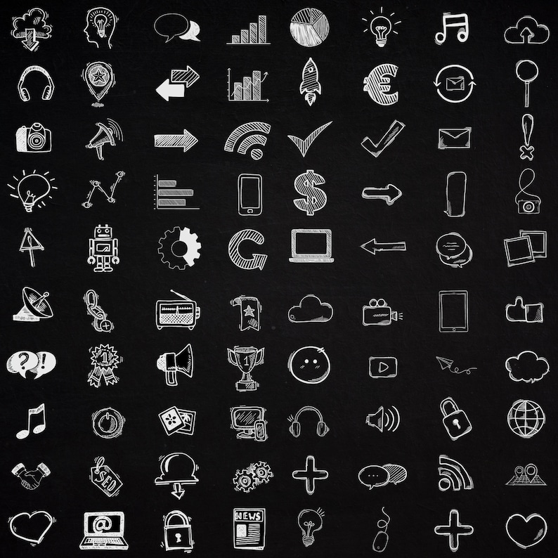 Business Clipart Icons, Hand Drawn Business Icon Pack, Editable SVG ...