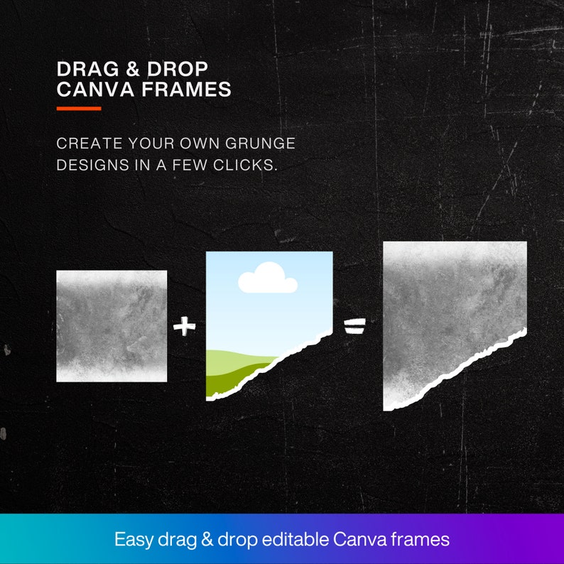 Editable Canva Frame Template Bundle, Torn Paper Border Canva Frame ...