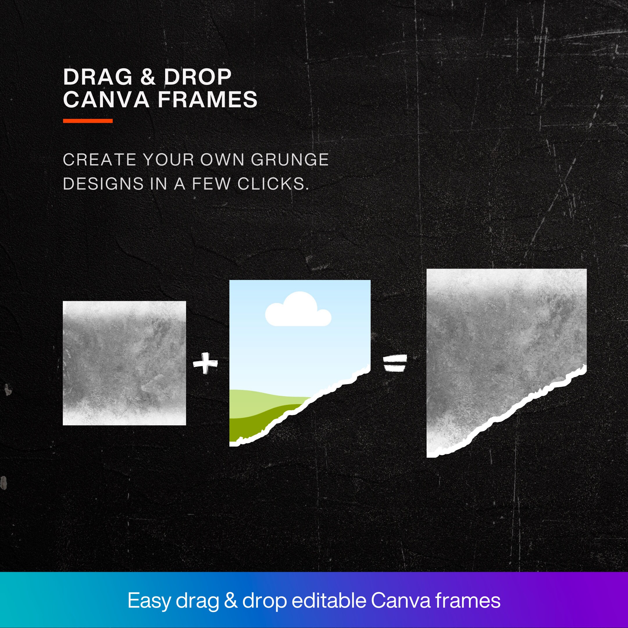 Editable Canva Frame Template Bundle, Torn Paper Border Canva Frame ...