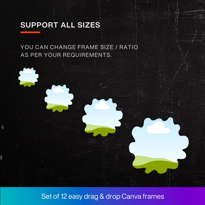 Editable Canva Frame Template Bundle, Random Shape Canva Frame Template ...