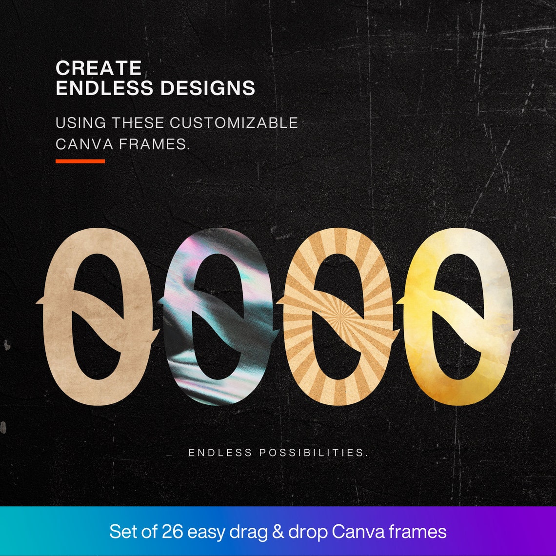 Canva Retro Alphabet Frame Template, Retro Letters Template, Canva ...