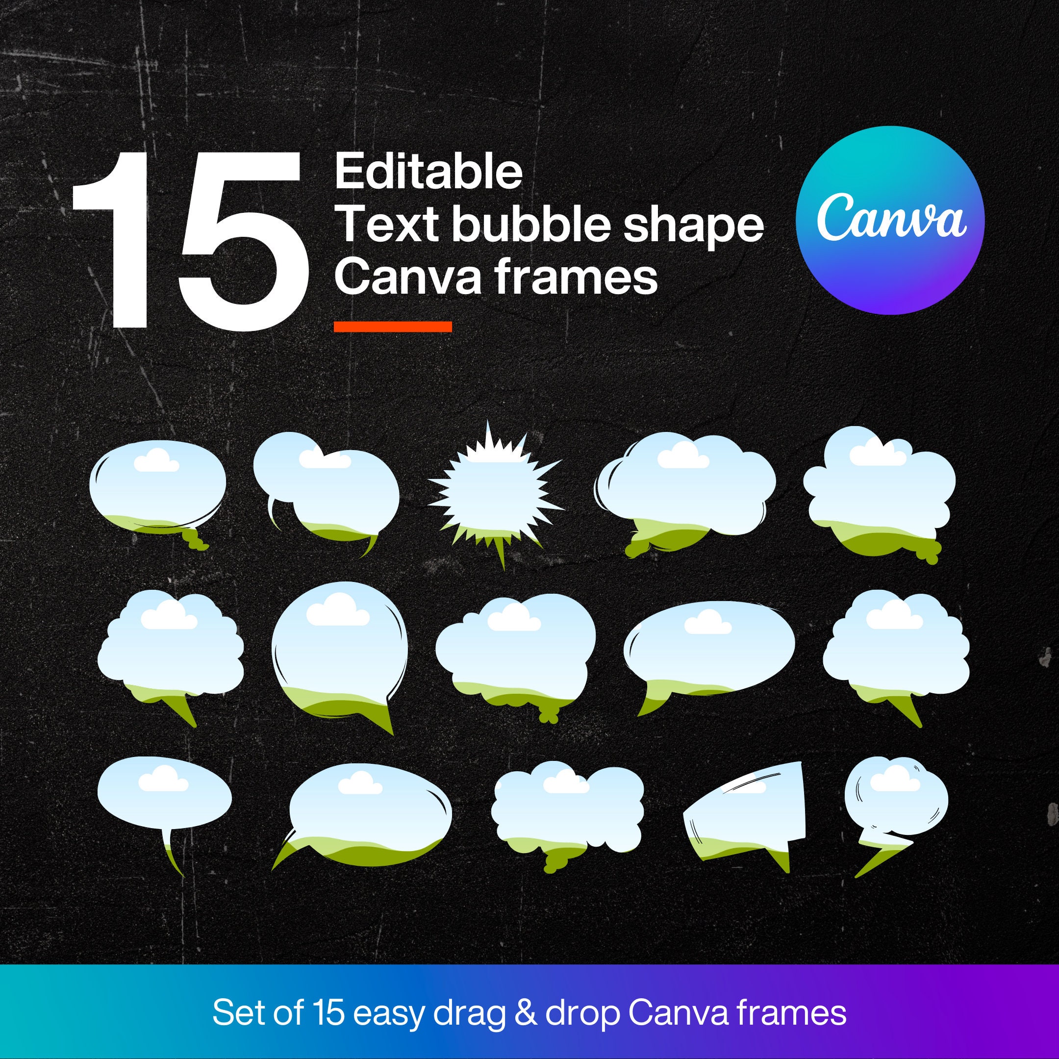 Editable Canva Frame Template Bundle, Drag and Drop Your Own Design ...