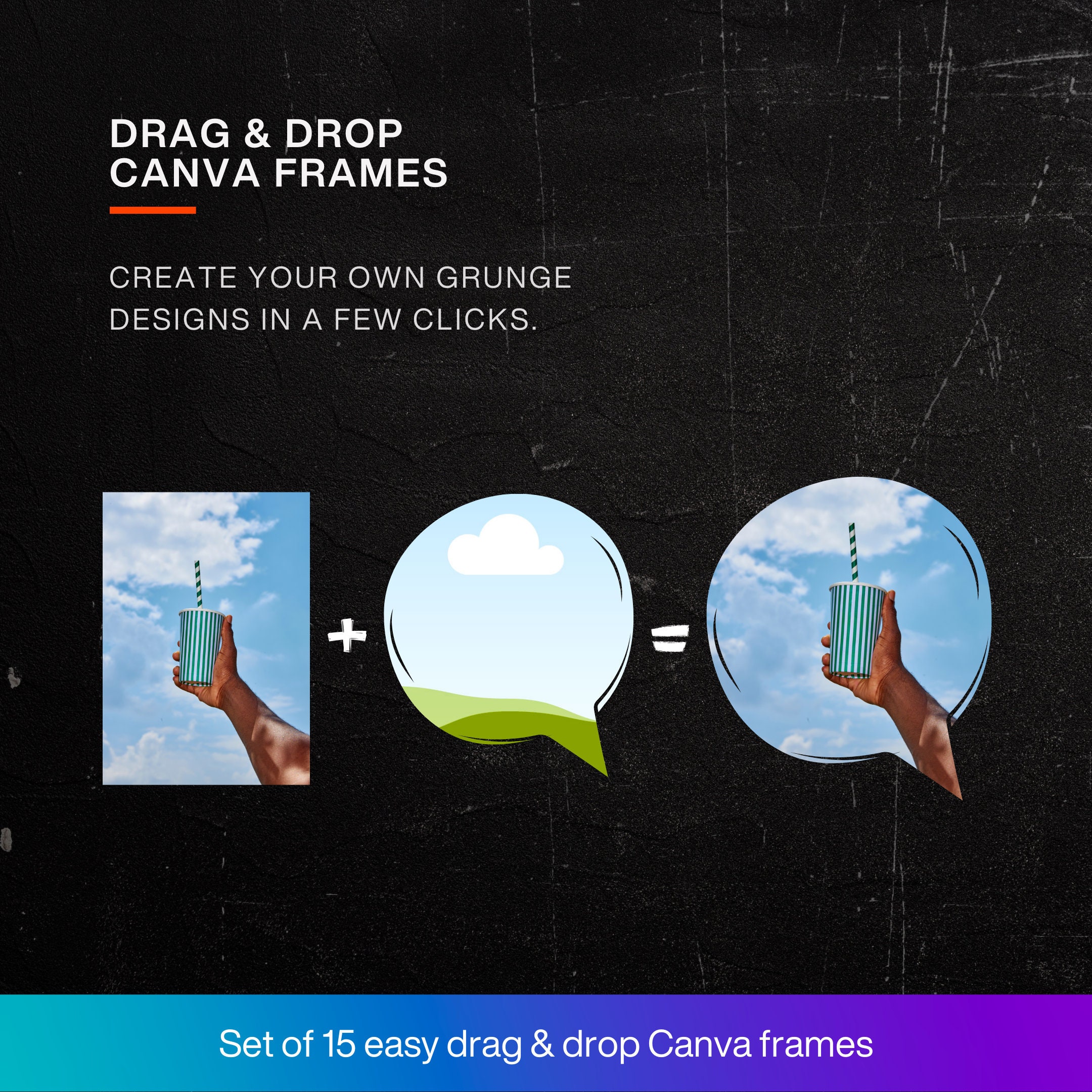 Editable Canva Frame Template Bundle, Drag and Drop Your Own Design ...