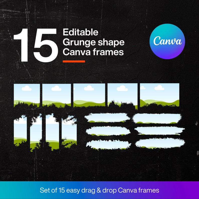Editable Canva Frame Template Bundle, Drag and Drop Your Own Design ...