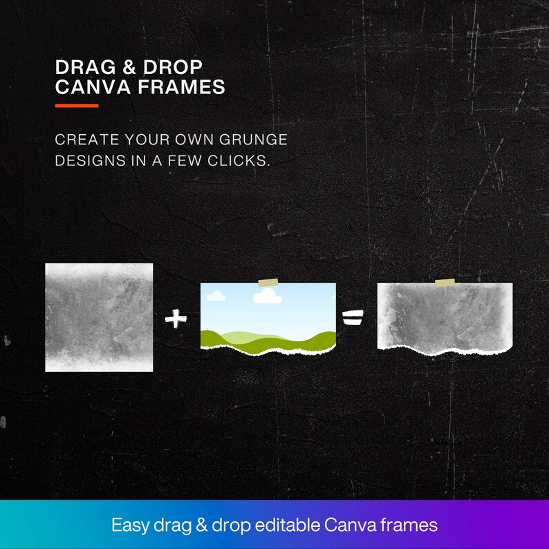 Editable Canva Frame Template Bundle, Torn Paper Border Canva Frame ...