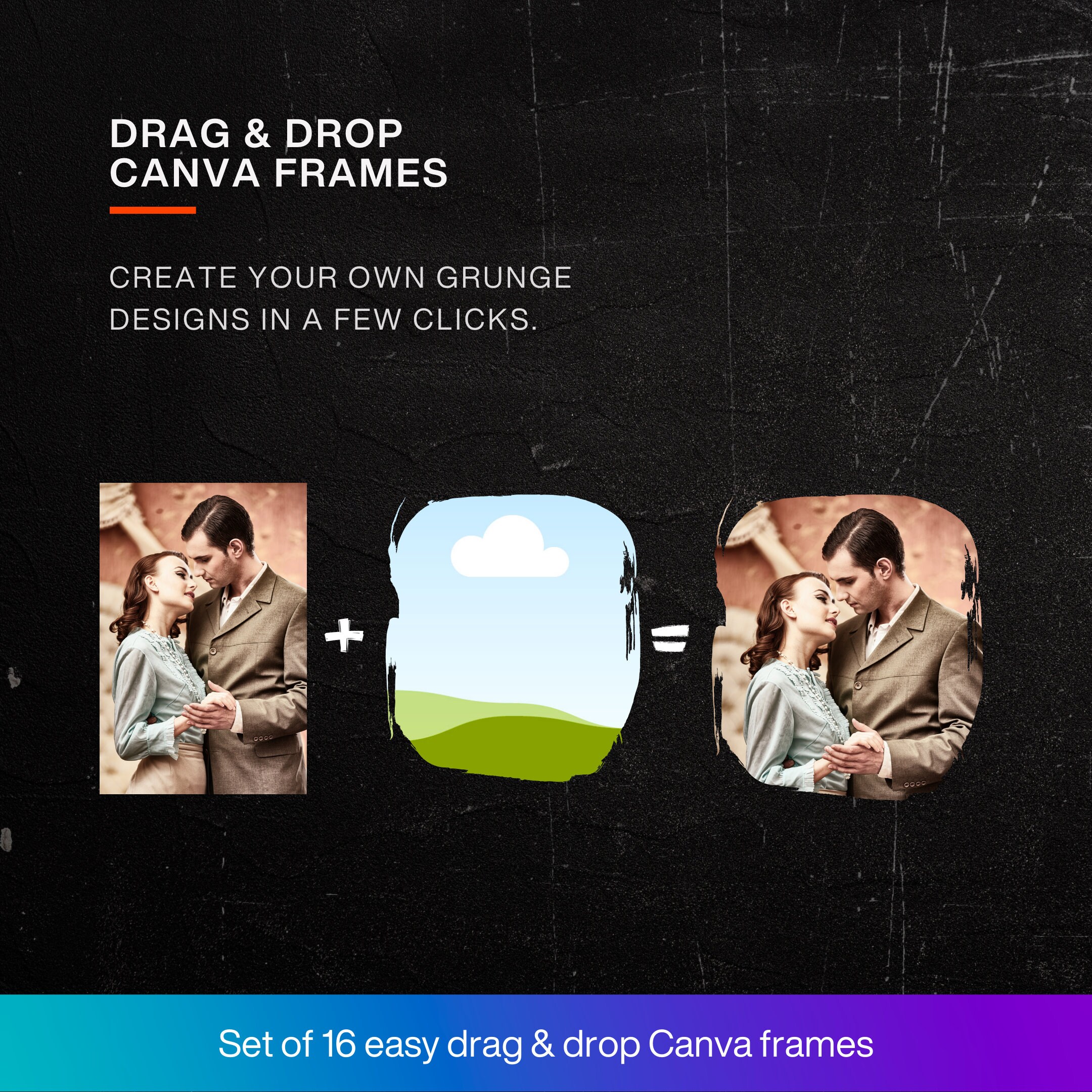 Editable Canva Frame Template Bundle, Hand Drawn Brush Stroke Canva Frames, Custom Canva Frame ...