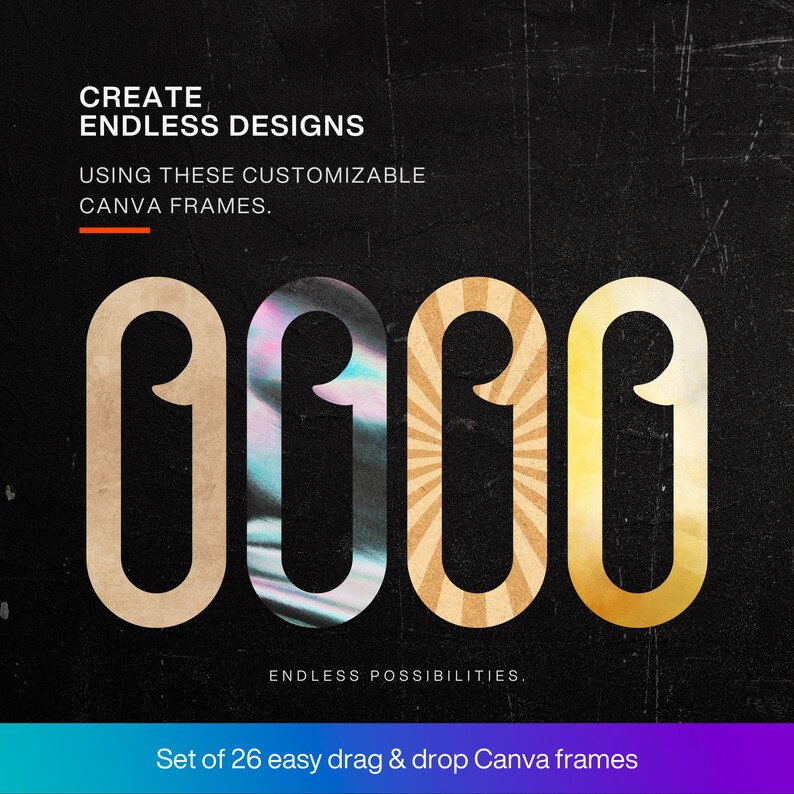 Canva Vintage Alphabet Frame Template, Retro Letter Template, Canva ...