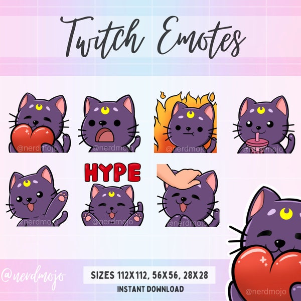 Twitch Emotes Luna Cat - Etsy