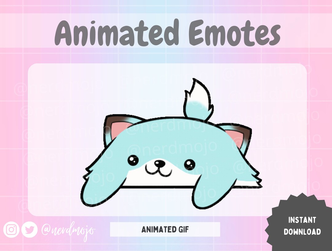 Ice Blue Fox Animated Twitch Emote | Twitch Emoji Animated | Cute ...