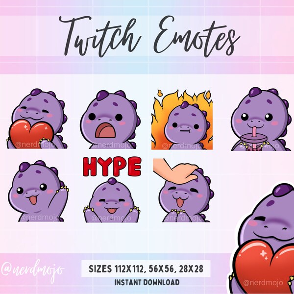 Animated Emotes Dino - Etsy