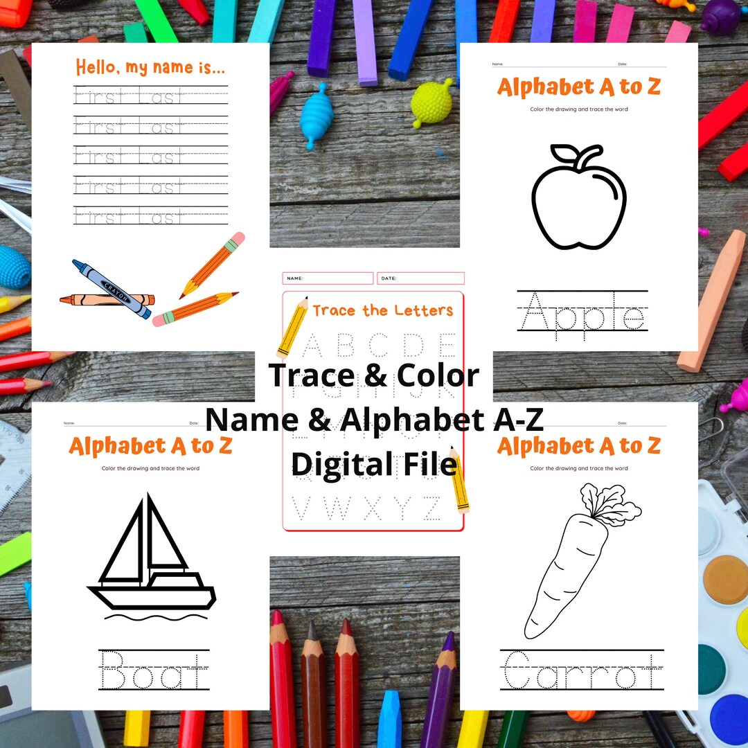 Printable Tracing Alphabet Worksheet for Kids Fun & Educational Letter ...