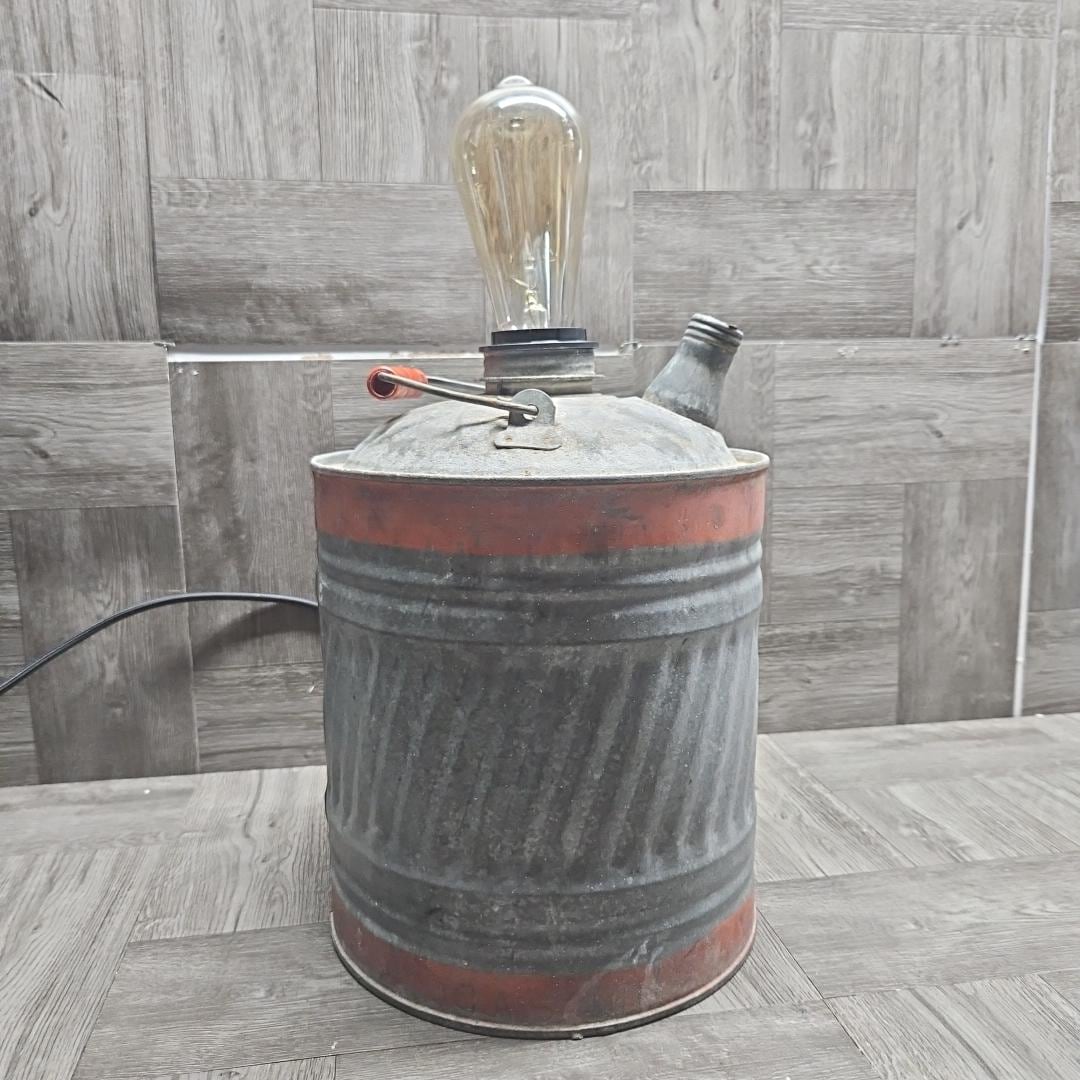 Galvanized Steel Gas Can Table Lamp Light Bar Decor Man Cave Vintage - Etsy