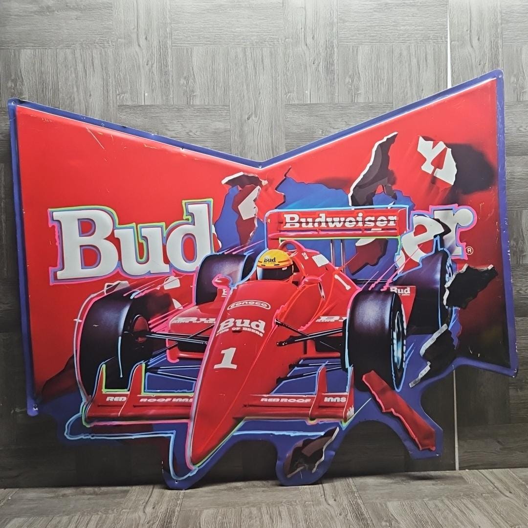 1992 Budweiser Formula 1 Race Car Tin Sign 34" X 29" Metal Decor - Etsy