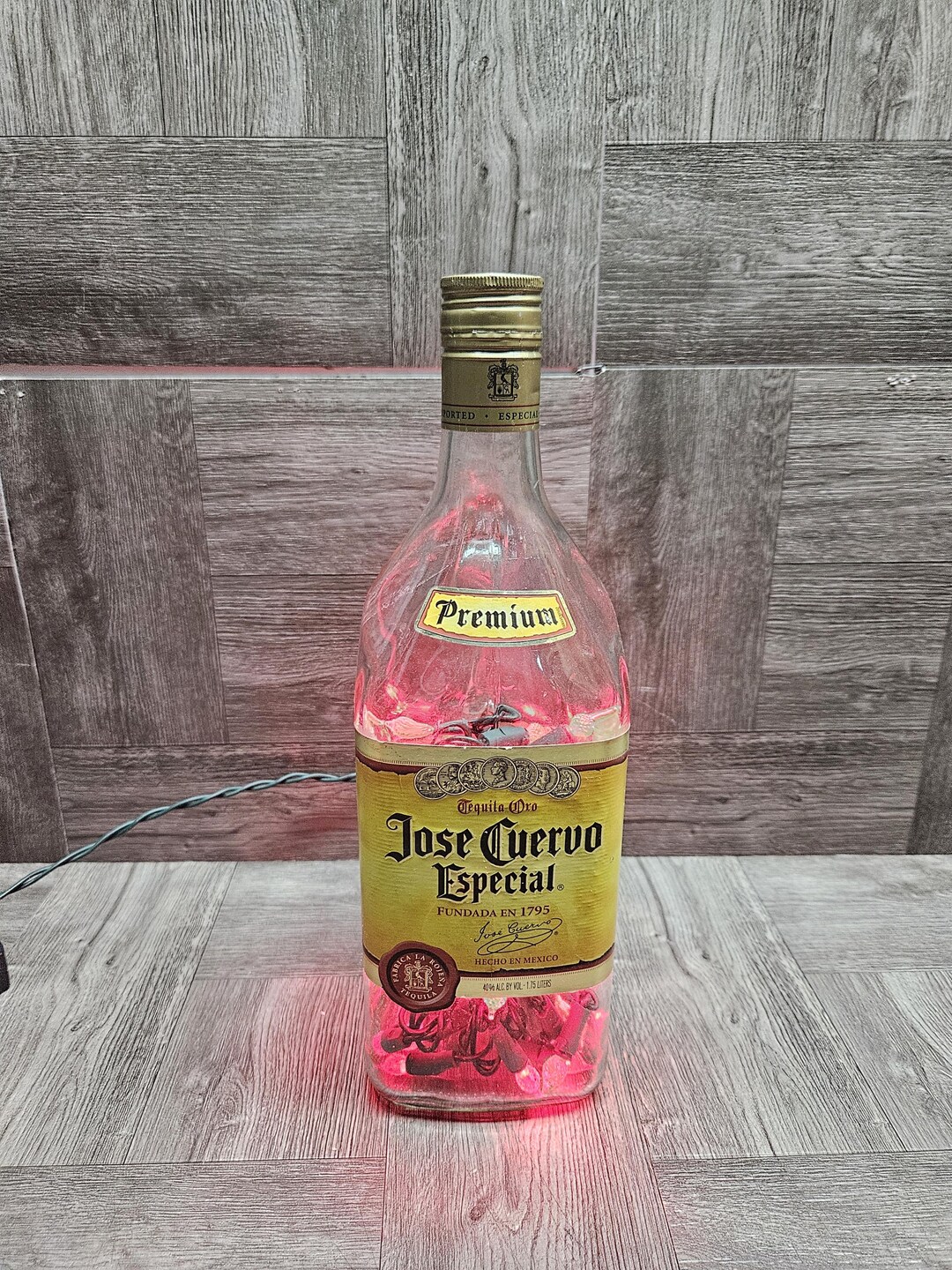 Jose Cuervo Especial Bottle With Red Mini Lights - Etsy