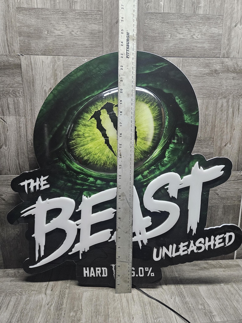 Monster the Beast Unleashed LED Sign W/ Dimmer Switch - Etsy