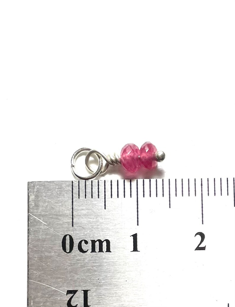 Add-ons Tiny Charms ONE Double Ruby 2mm Gemstone Dangles - Etsy