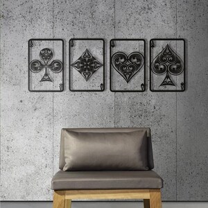 4 Aces Wood Wall Art, Wood Wall Decor, Wall Hangings, Wood Wall Decor ...