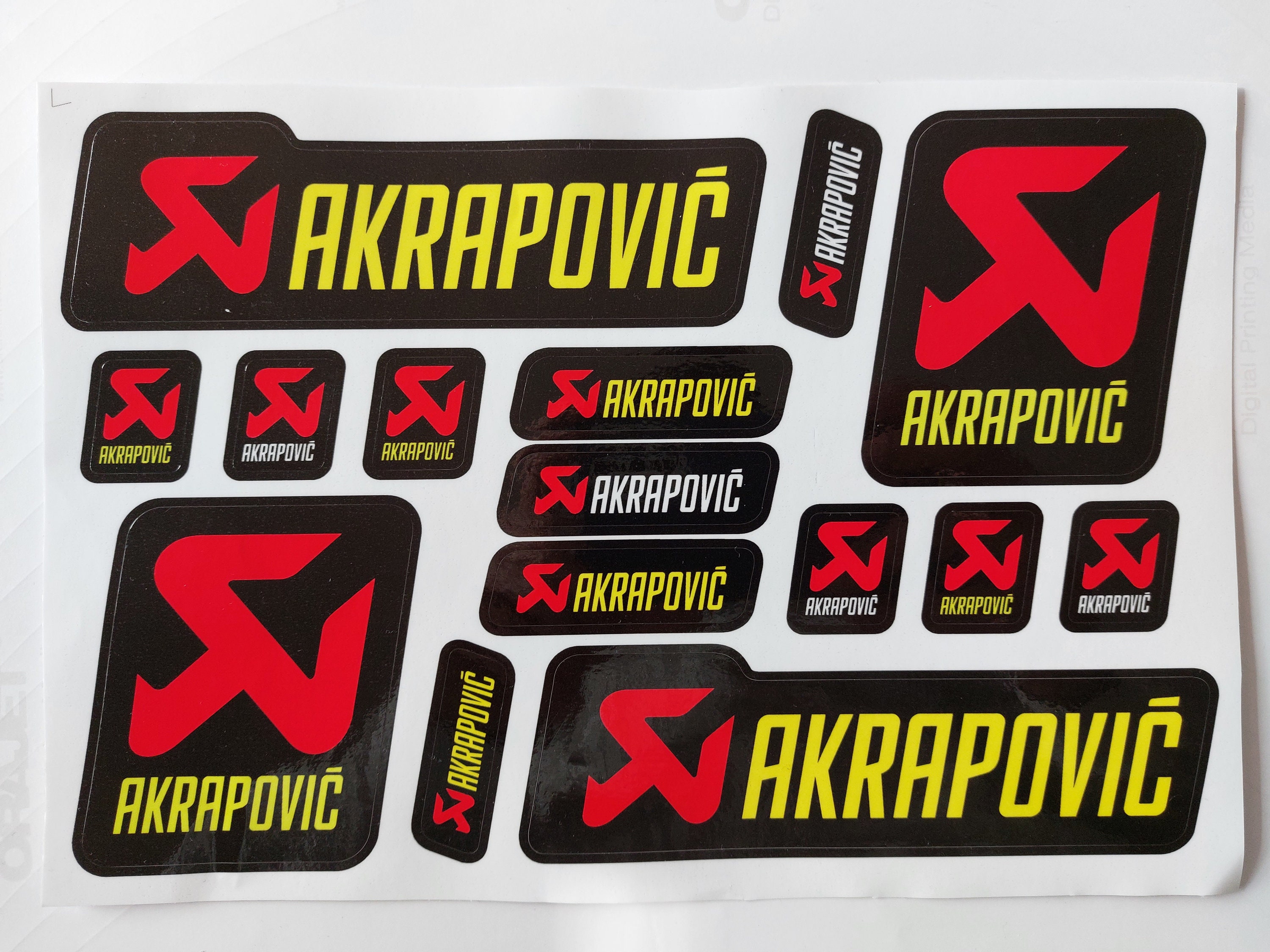 Akrapovic Decals Stickers Exhaust Graphics Set Paper Bumper Stickers ...