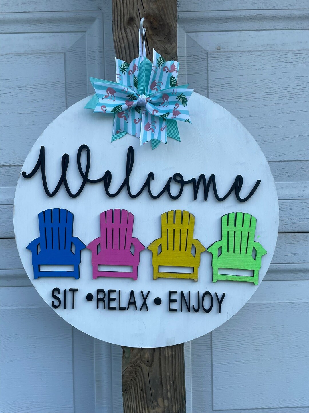 Welcome Sit Relax Enjoy Wooden Door Hanger - Etsy Welcome Sit Relax Enjoy Wooden Door Hanger - Etsy