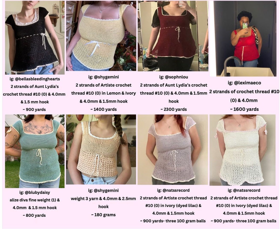 Babydoll Top Crochet PDF Pattern - Etsy UK