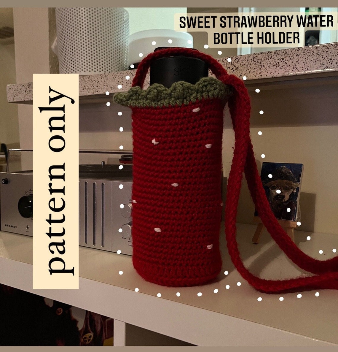 PATTERN Strawberry Crochet Water Bottle Holder Water Bottle - Etsy