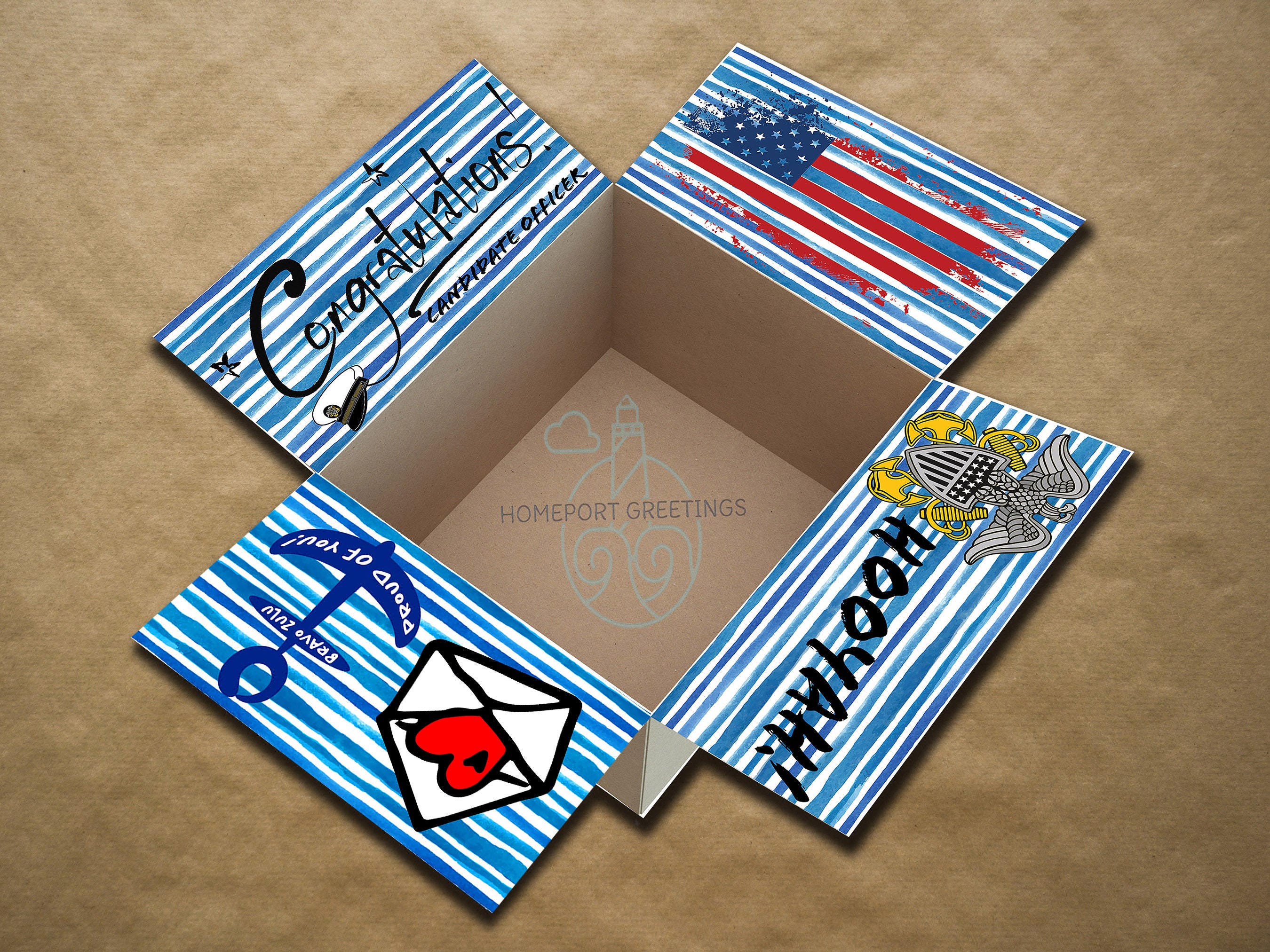 Candio Sticker Kit for Large Flat Rate Box, Navy Officer Candidate ...