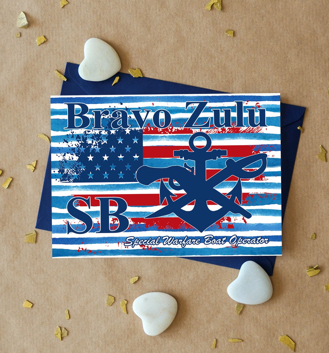Special Warfare Boat Operator SB Greeting Card, Navy Rate Insignia Card ...