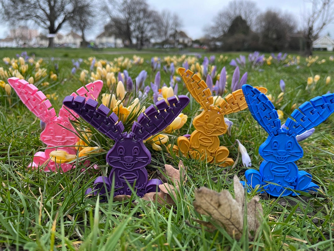Easter Bunny 3D Printed Flexi Articulated Fidget Display - Etsy