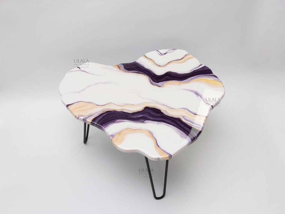 Dark Purple Coffee Table, Epoxy Resin Coffee Table, Custom Coffee Table ...