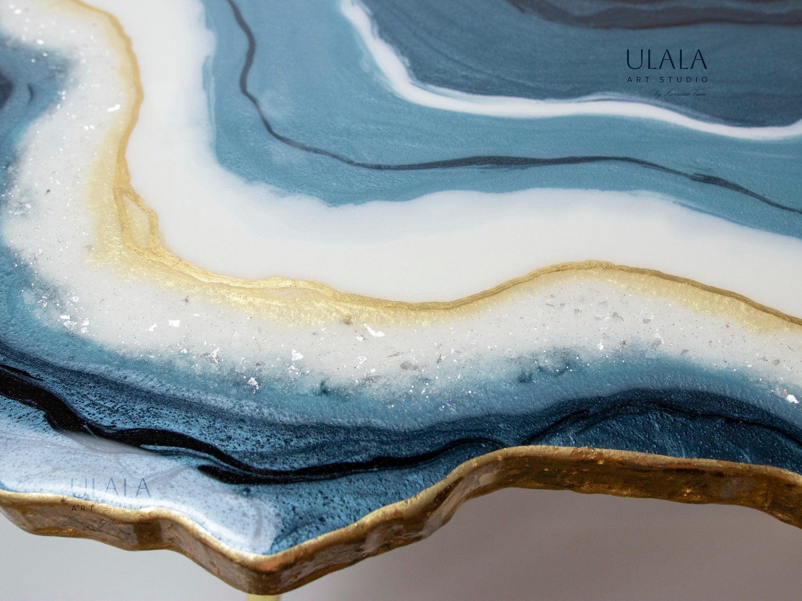 Navy Blue Coffee Table, Epoxy Resin Coffee Table, Unique Coffee Table ...