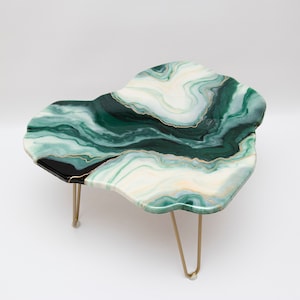 Emerald Coffee Table, Resin Coffee Table, Green Coffee Table, Agate ...