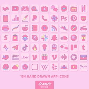 2000's App Icons, Y2K App Icon Pack, Pink Retro Ios 15 16 & Android App ...