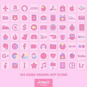 2000's App Icons, Y2K App Icon Pack, Pink Retro Ios 15 16 & Android App ...