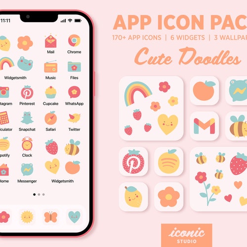 Cute Pastel App Icons Pack Ios & Android Widgets - Etsy