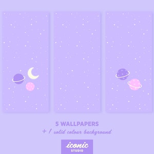 Lilac Galaxy App Icon Pack, Celestial, Lavender, Purple, Kawaii Icons ...