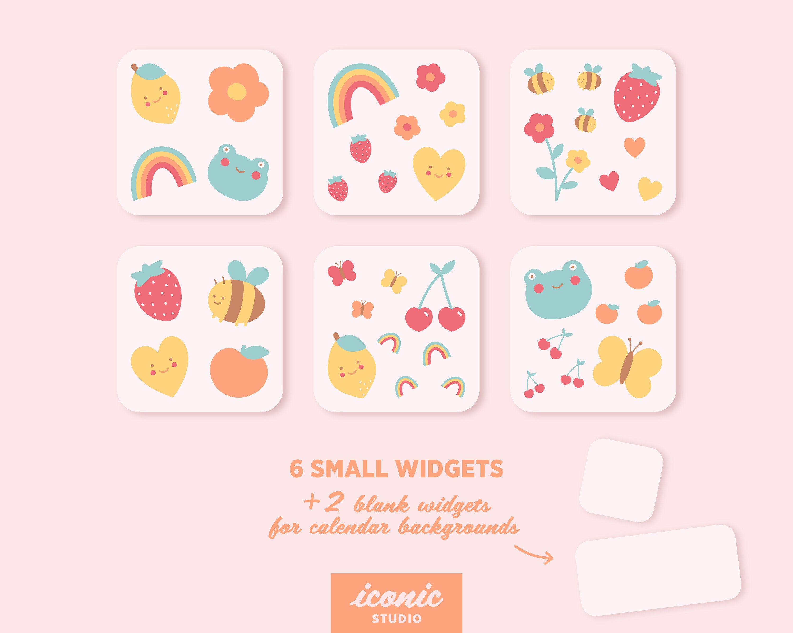 Spring Summer App Icon Pack Cute Doodle App Icons Widgets and - Etsy