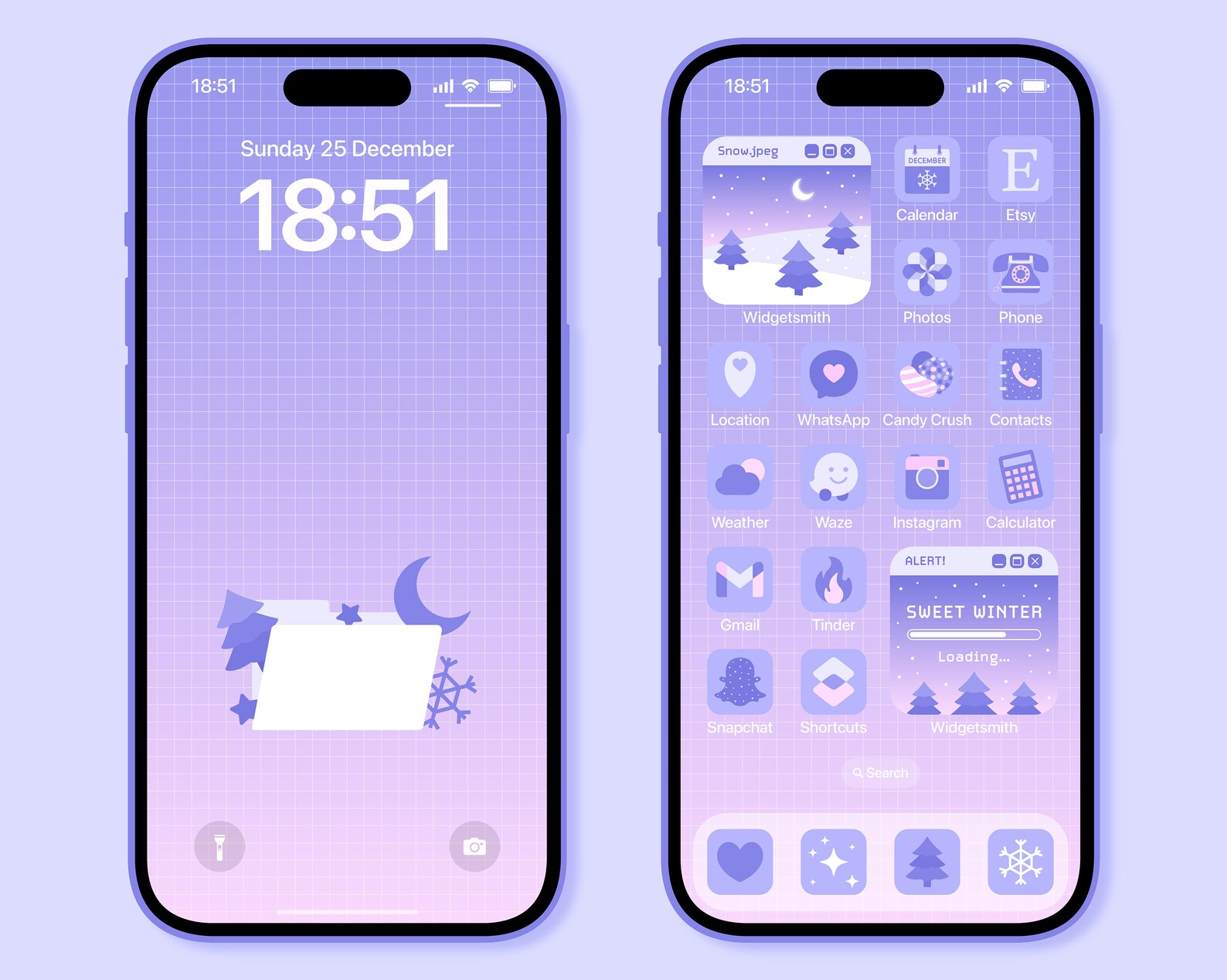 Winter Night App Icon Pack Cute App Icons Lofi Aesthetic - Etsy