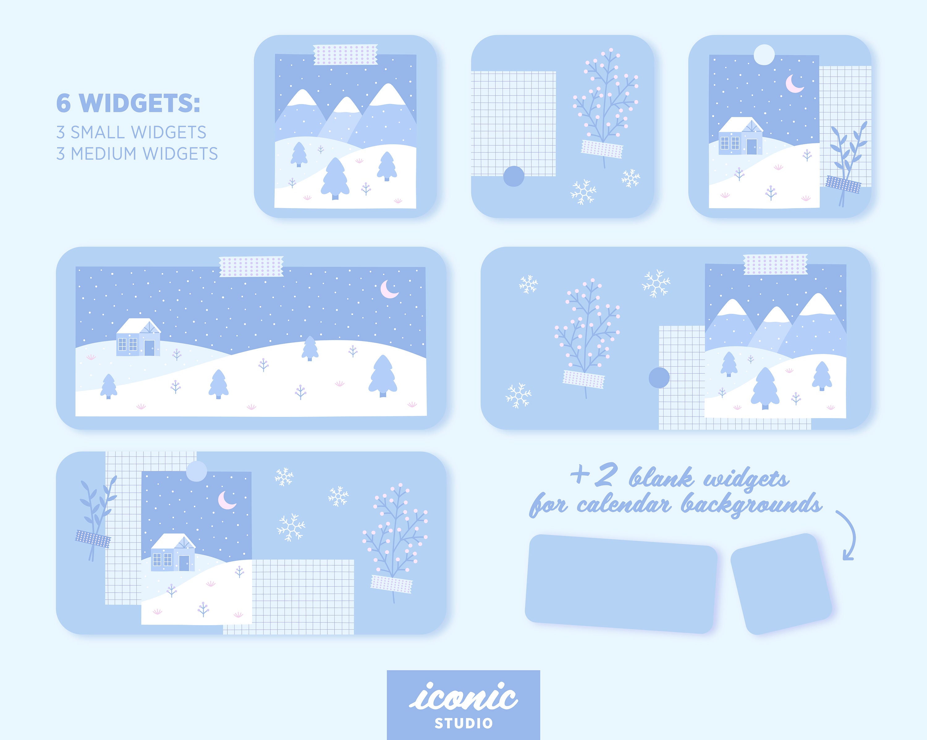 Blue Winter App Icon Pack Cute Ios Theme Pastel Aesthetic - Etsy