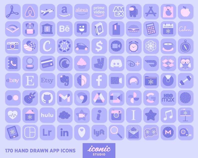 Winter Night App Icon Pack Cute App Icons Lofi Aesthetic - Etsy