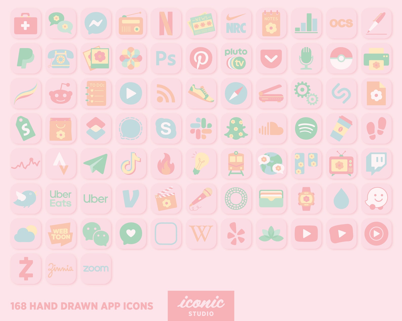 Cottagecore Aesthetic App Icon Pack Cute Pink App Icons - Etsy