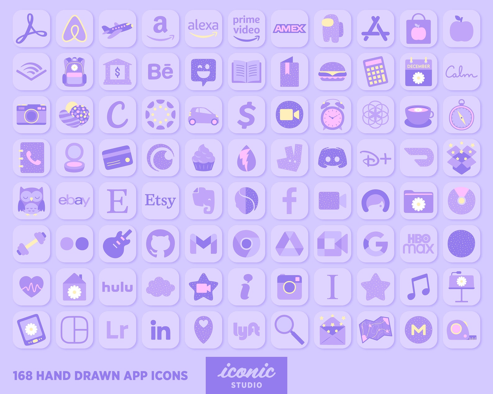 Pastel Kawaii App Icon Pack Purple Night Lavender Widgets - Etsy Australia