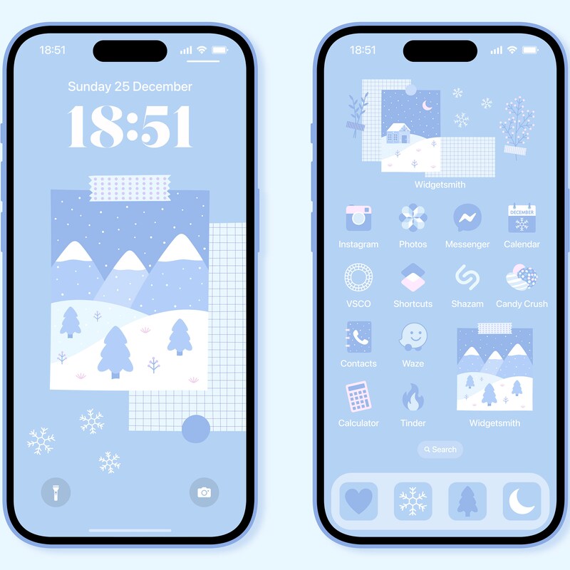 Blue App Icon Pack - Etsy