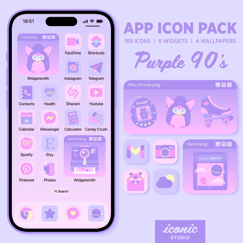 Purple Icons - Etsy