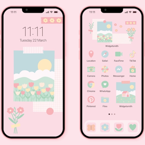 63 App Icon Pack / Pink Party / Wallpapers & Widgets / Pixel / - Etsy