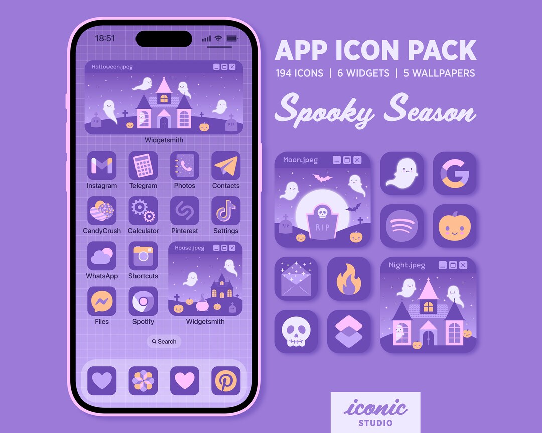 Spooky Season App Icon Pack, Cute Halloween Icons, Widgets, Wallpapers ...
