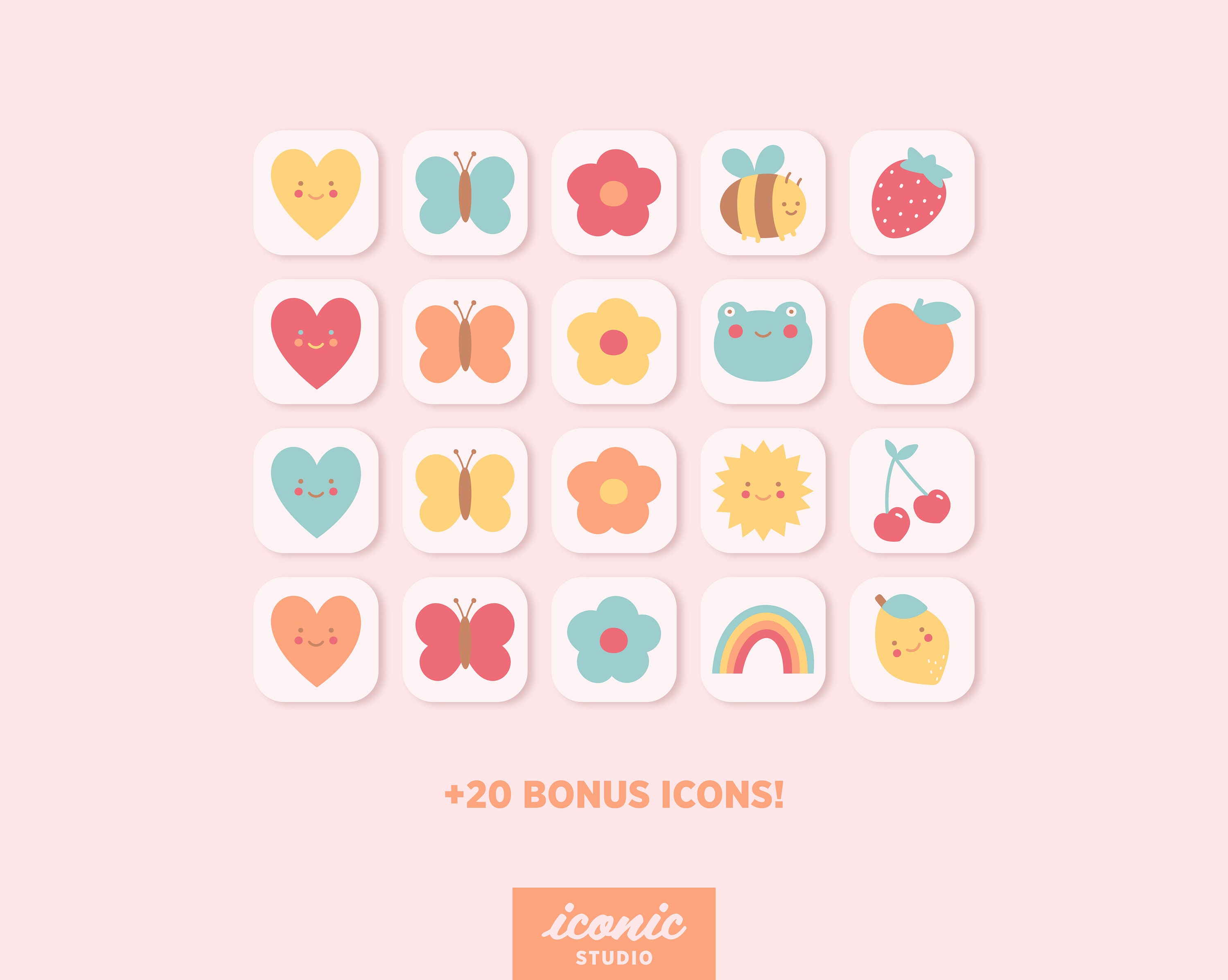 Spring Summer App Icon Pack Cute Doodle App Icons Widgets and - Etsy