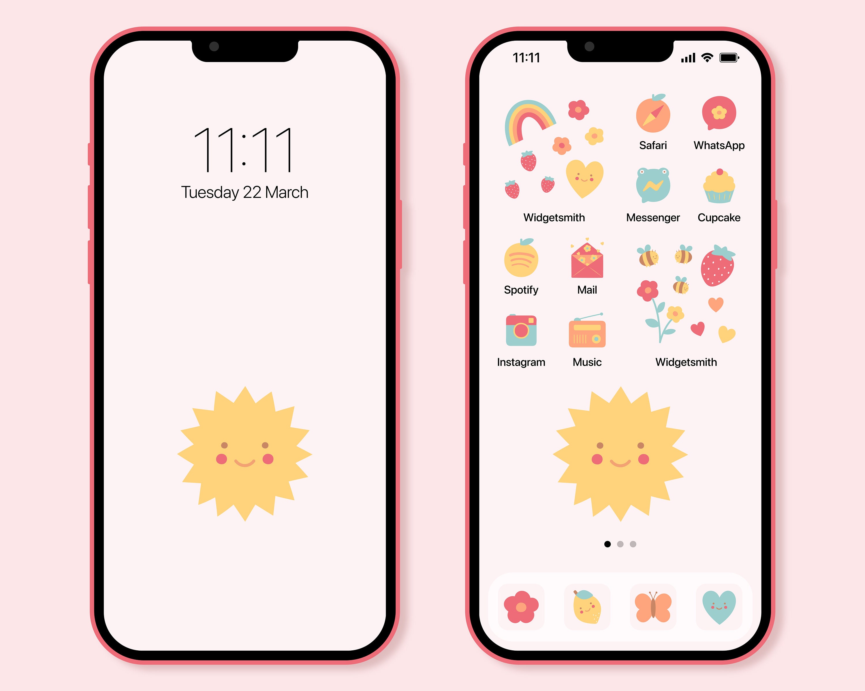 Spring Summer App Icon Pack Cute Doodle App Icons Widgets and - Etsy