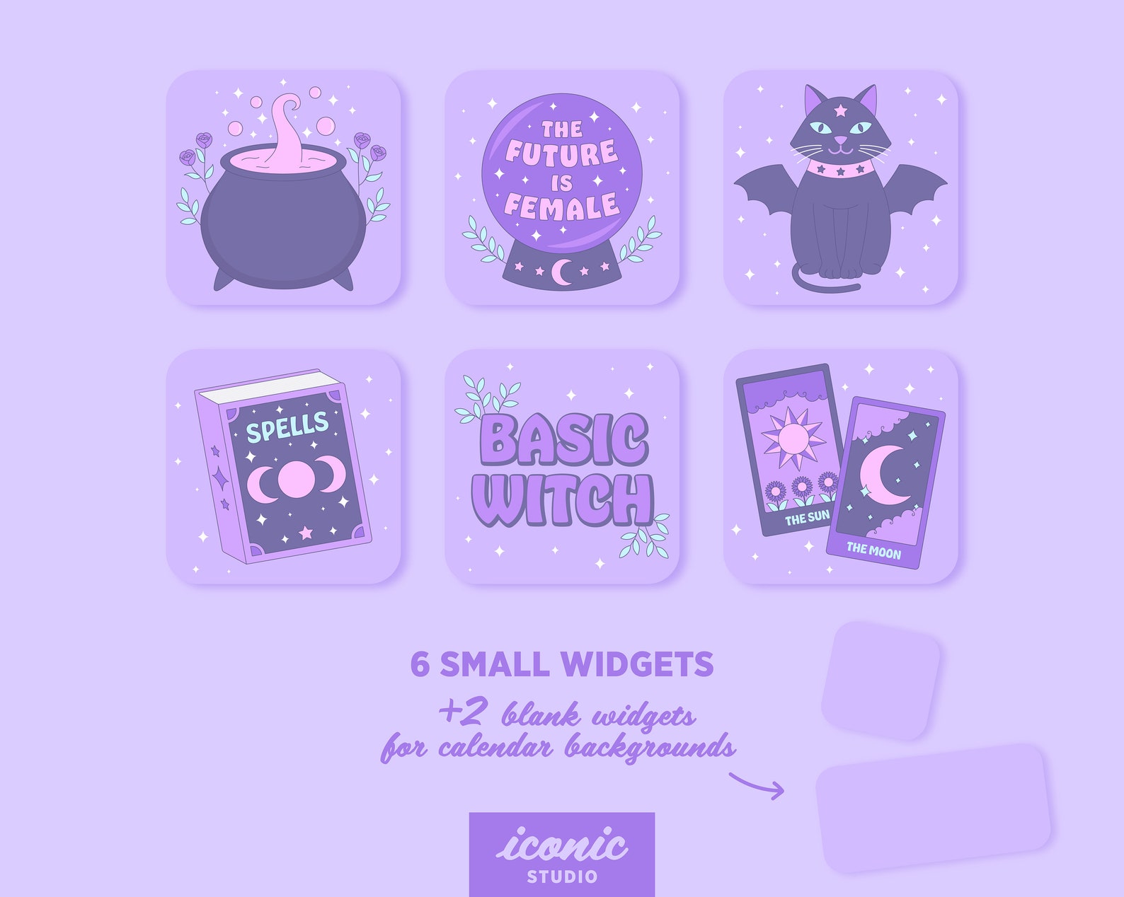 Purple Witchy App Icon Pack Feminist Widgets Icons - Etsy