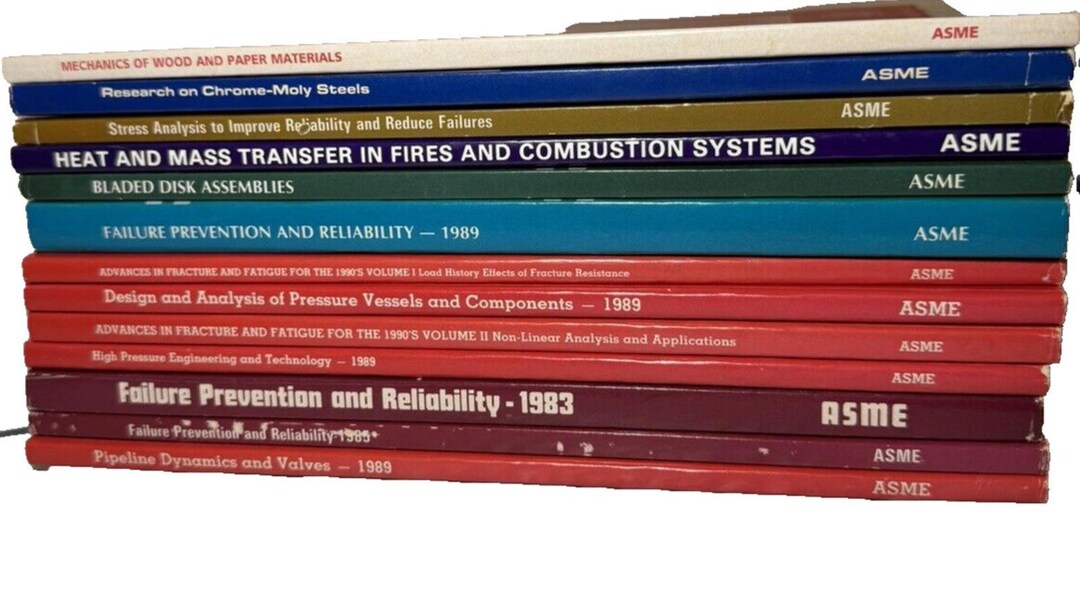 ASME Engineering Safety Design Lot 13 Books Failure Pressure Heat ...