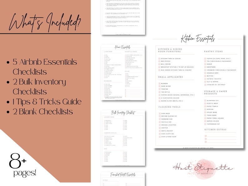 Airbnb Inventory Checklist Vacation Rental Startup Checklist Stocking ...